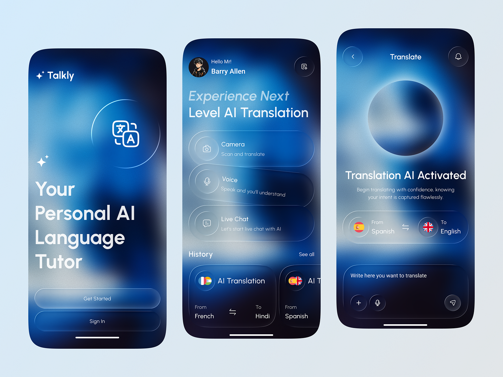AI-Powered Language Translation App UI by Sheikh Elias on Dribbble