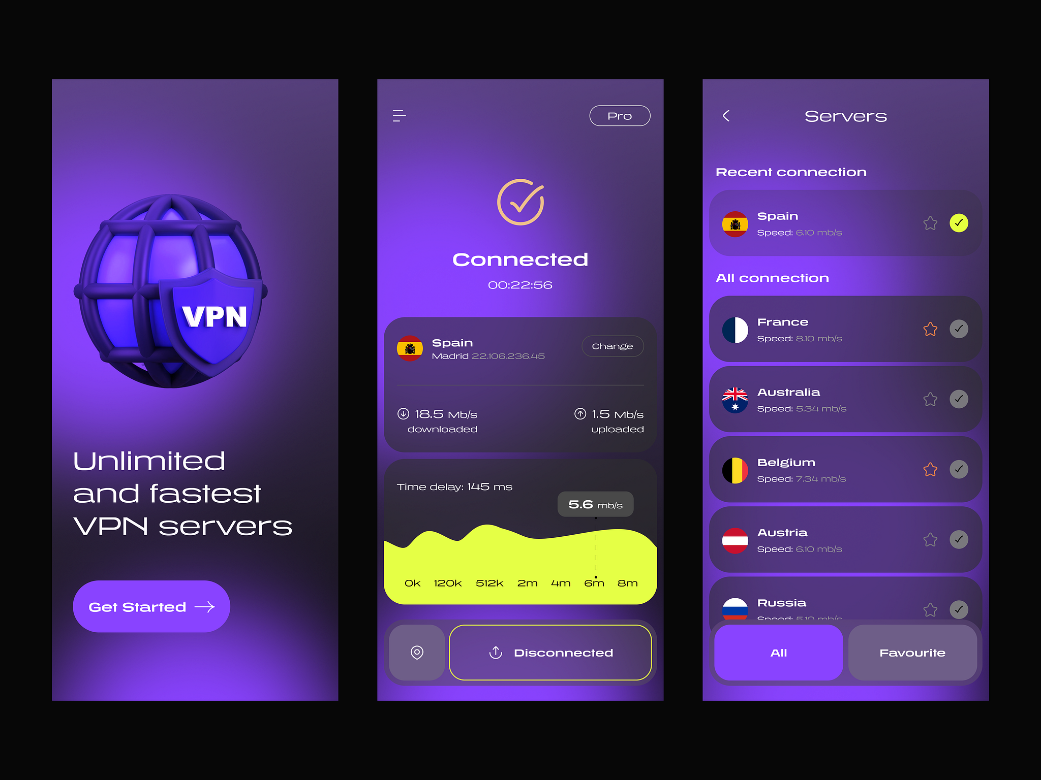 VPN Mobile App Design by Abdus Sattar on Dribbble