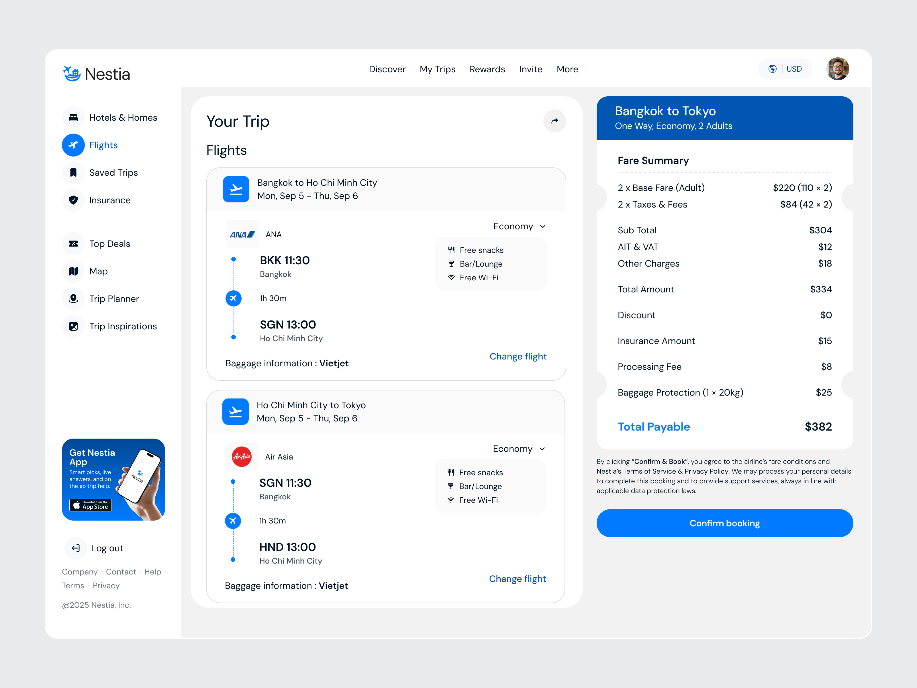 Flight Ticket Booking Dashboard by Oripio on Dribbble