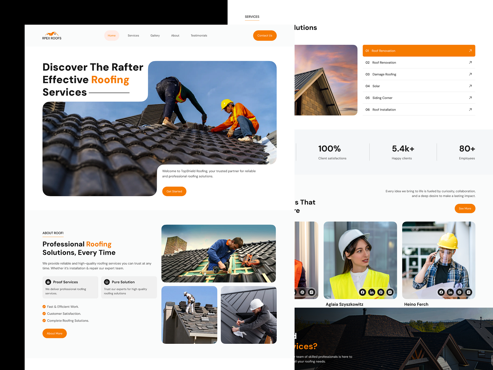 Roofing Website Design Landing Page by Sourav Biswas on Dribbble