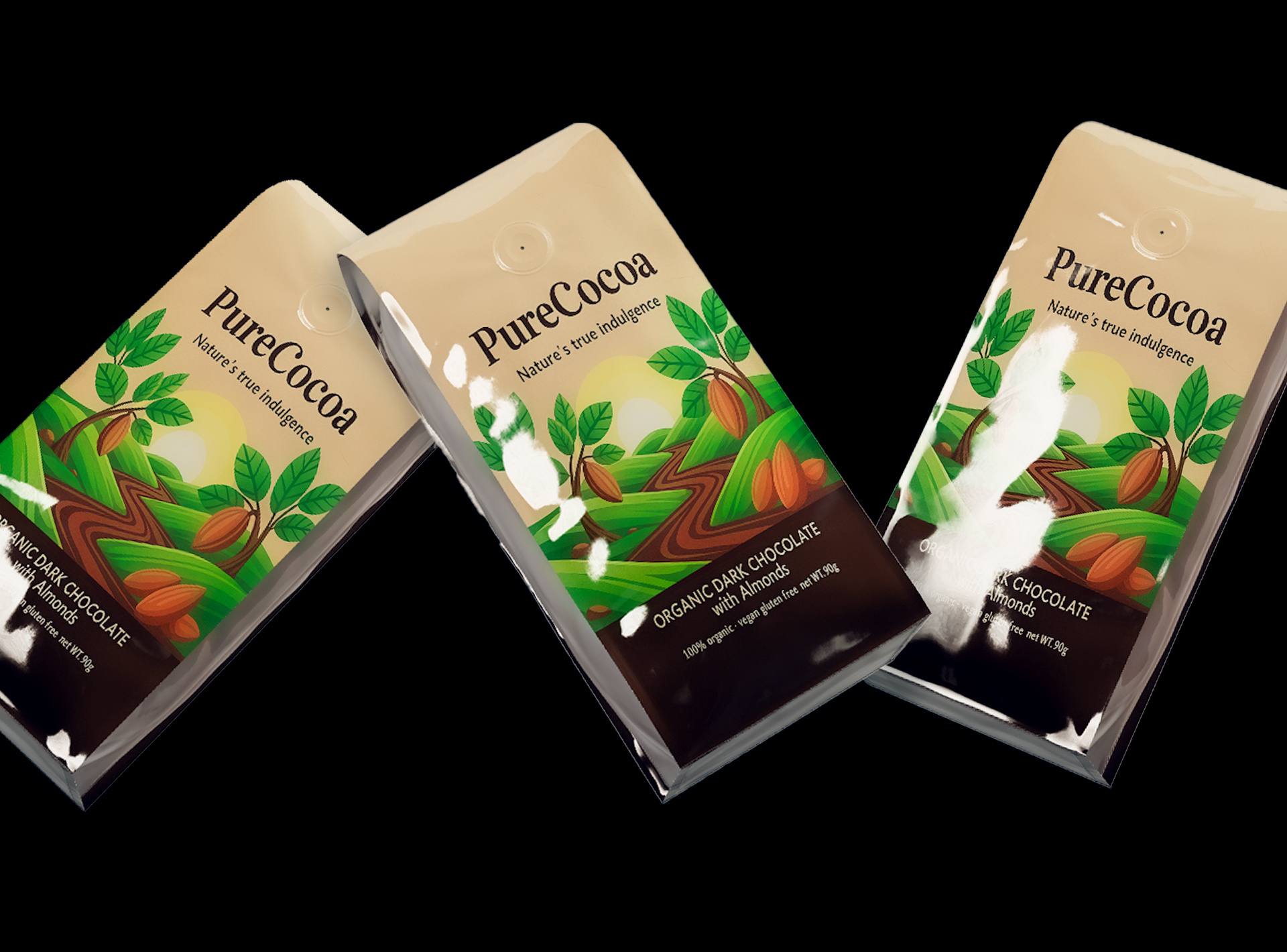 Dark Chocolate Pouch Packaging & Label Design by Mostakim Ahmed Mahir ...