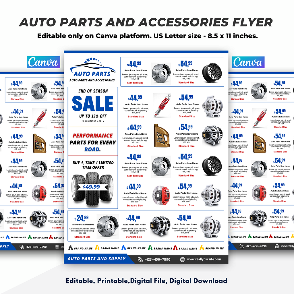 Auto Parts and Accessories Flyer Template by Wintreyd on Dribbble