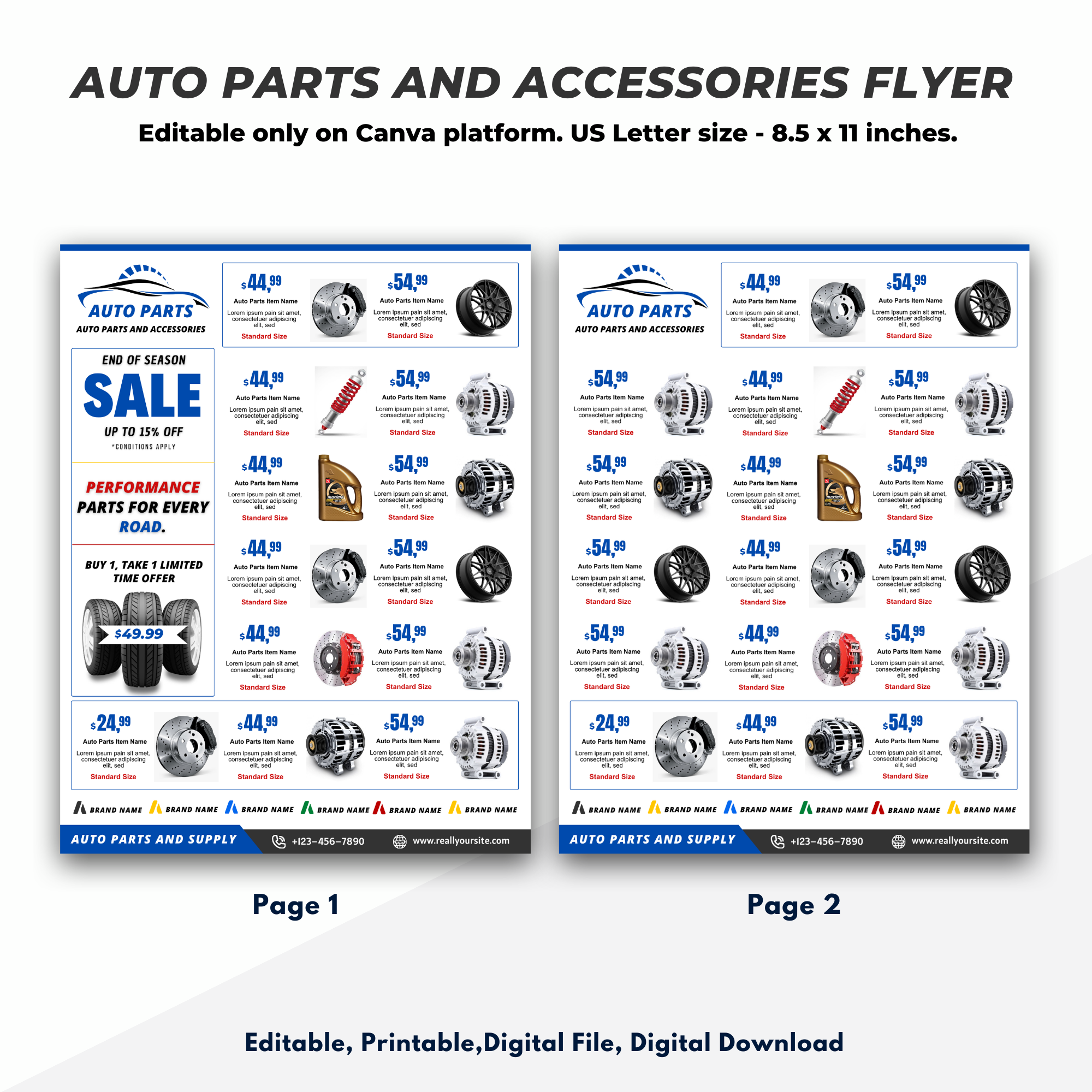 Auto Parts and Accessories Flyer Template by Wintreyd on Dribbble