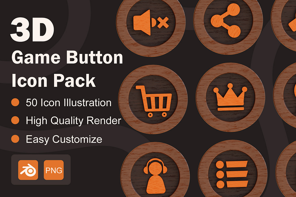 3D Game Button Icon Pack by phoenix studio on Dribbble