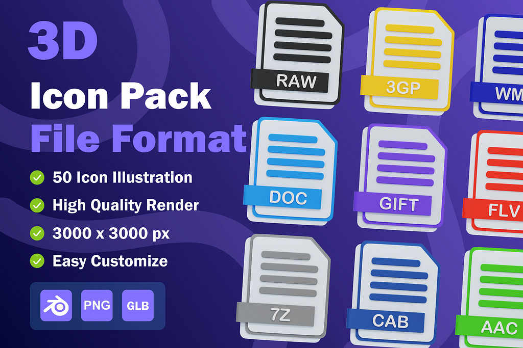 3d File Format Icon Pack by phoenix studio on Dribbble