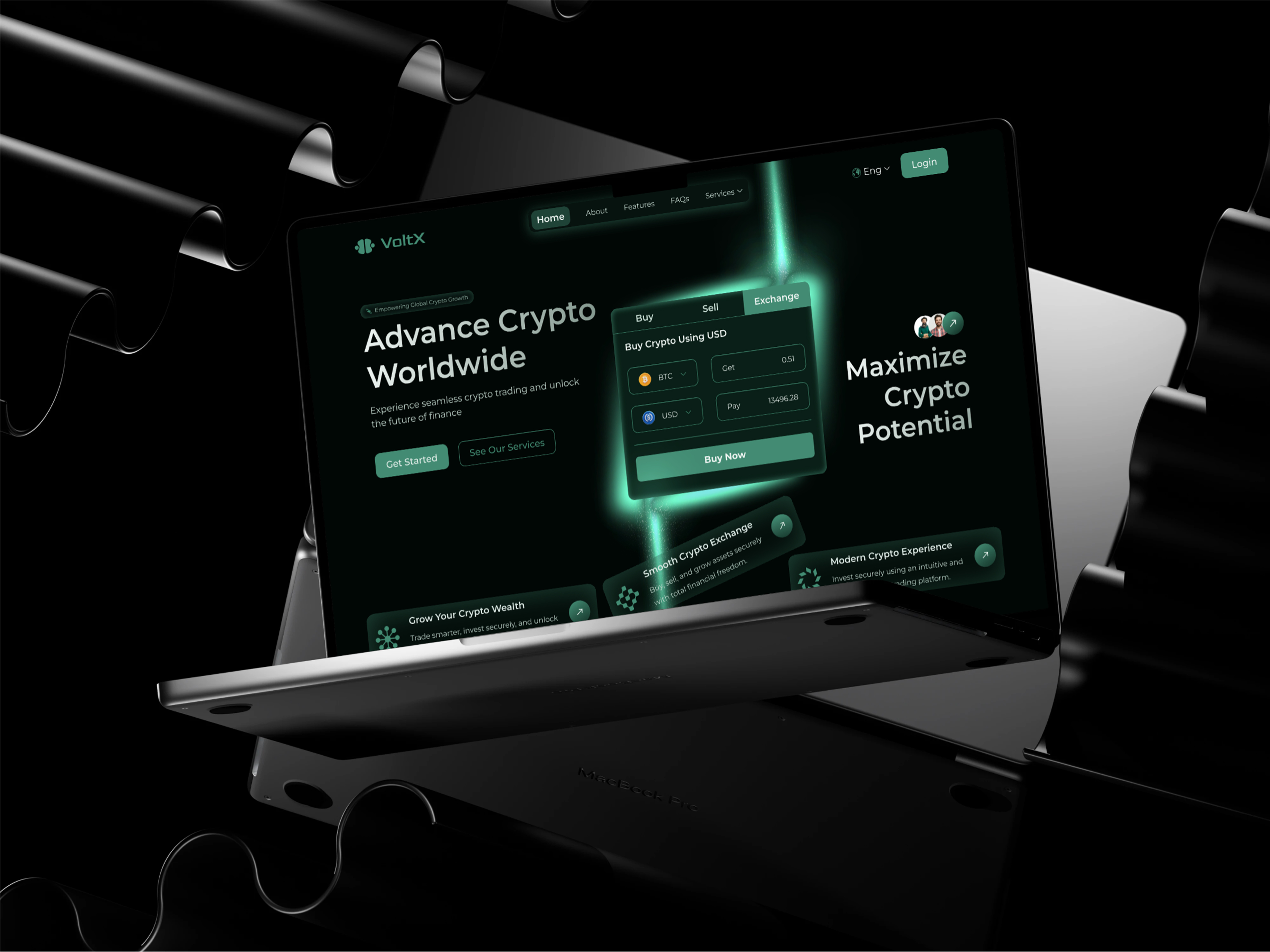 VoltX – Futuristic Crypto Trading Platform UI/UX Design by SAGOR DEY on Dribbble