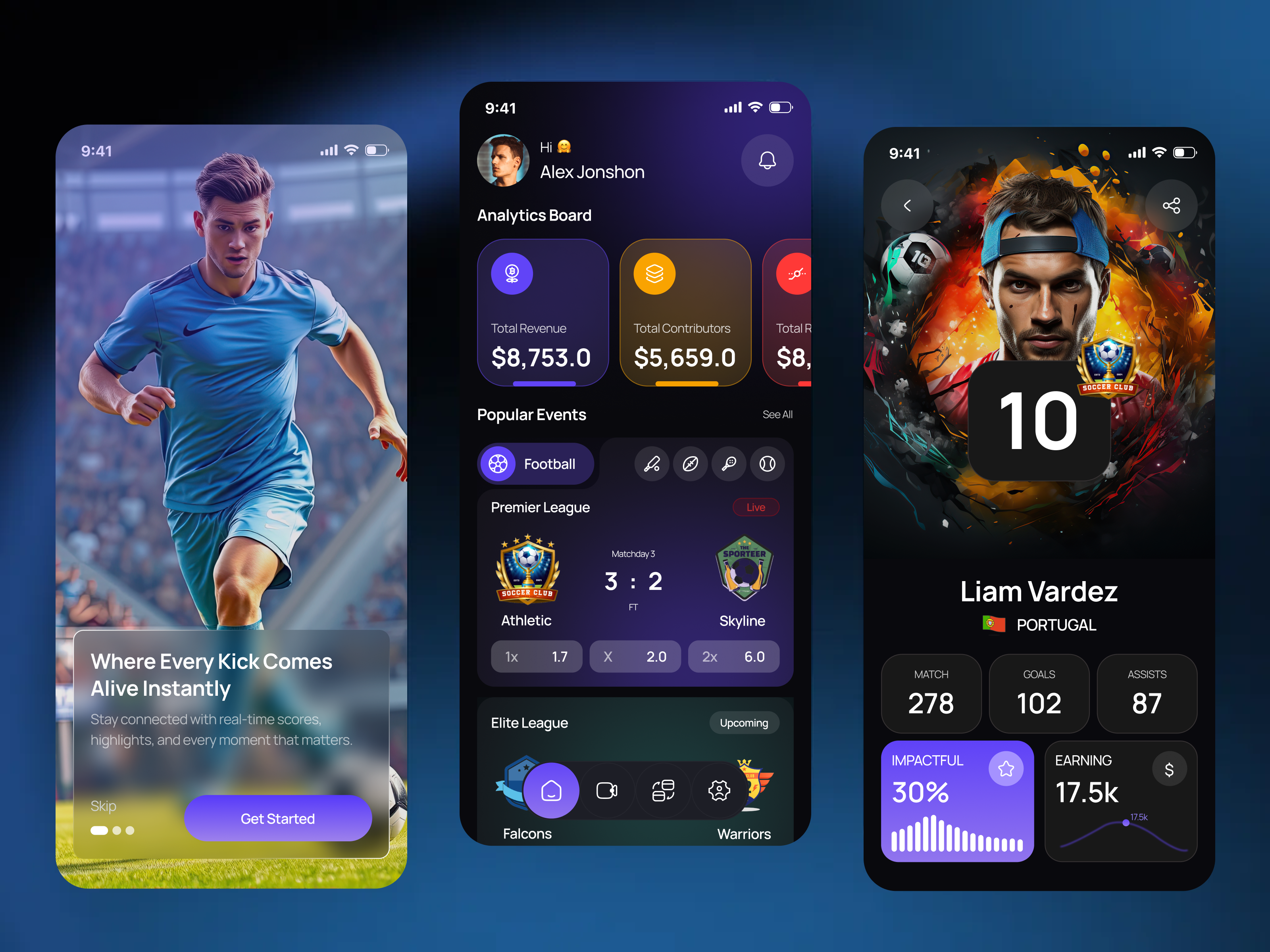 Football UI designs, themes, templates and downloadable graphic ...
