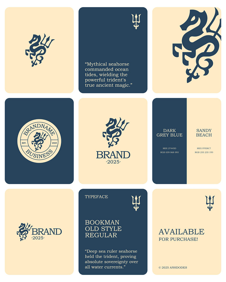 Seahorse Trident Logo design for sale crafted by Anhdodes by Anh Do ...