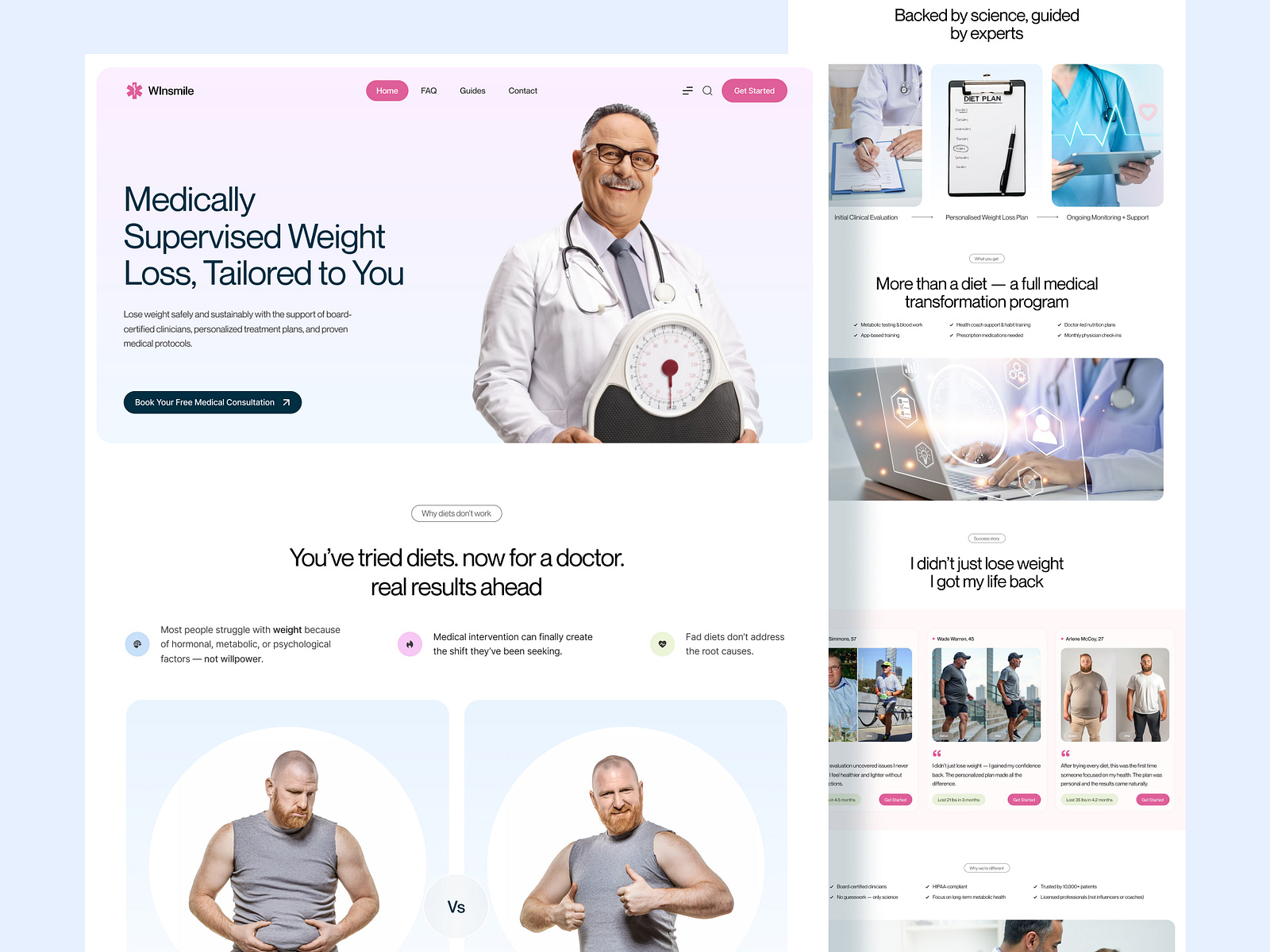 Weight Loss Website Design UI by Efat Khan for Growmelab on Dribbble