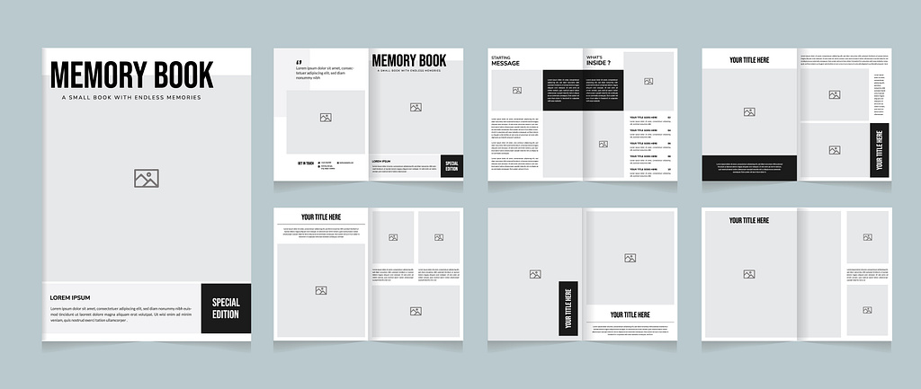 Modern Memory Book Template | Minimal Photo Book Layout by Md. Salman ...