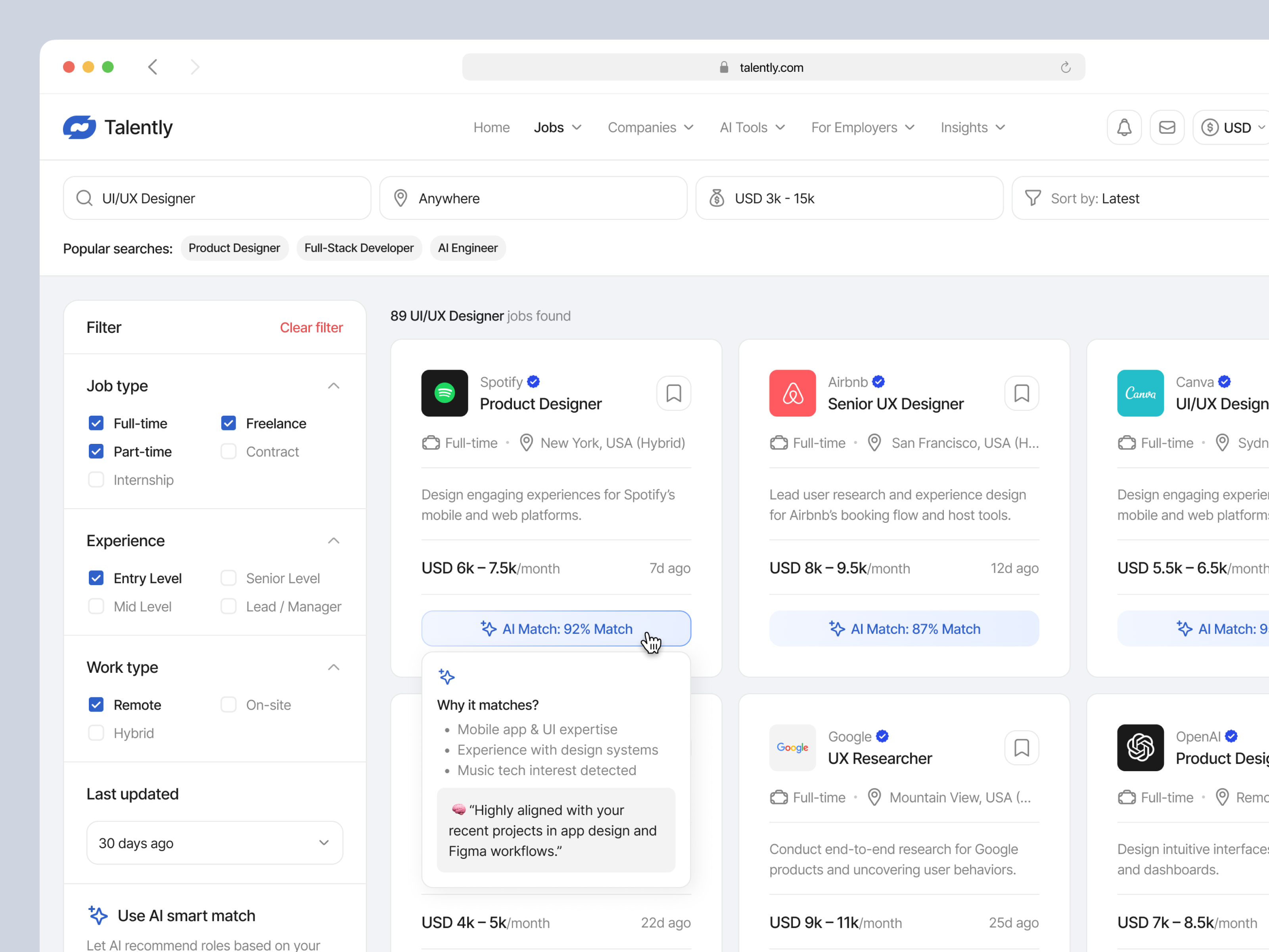 AI Job Search Dashboard by Pickolab Studio on Dribbble