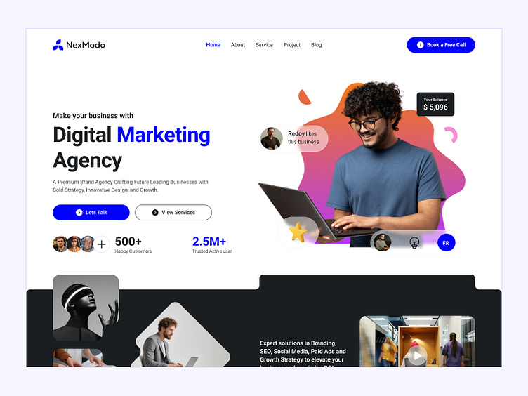 Digital Marketing Agency Website UI/UX Design by OrbiSplash 💫 on Dribbble