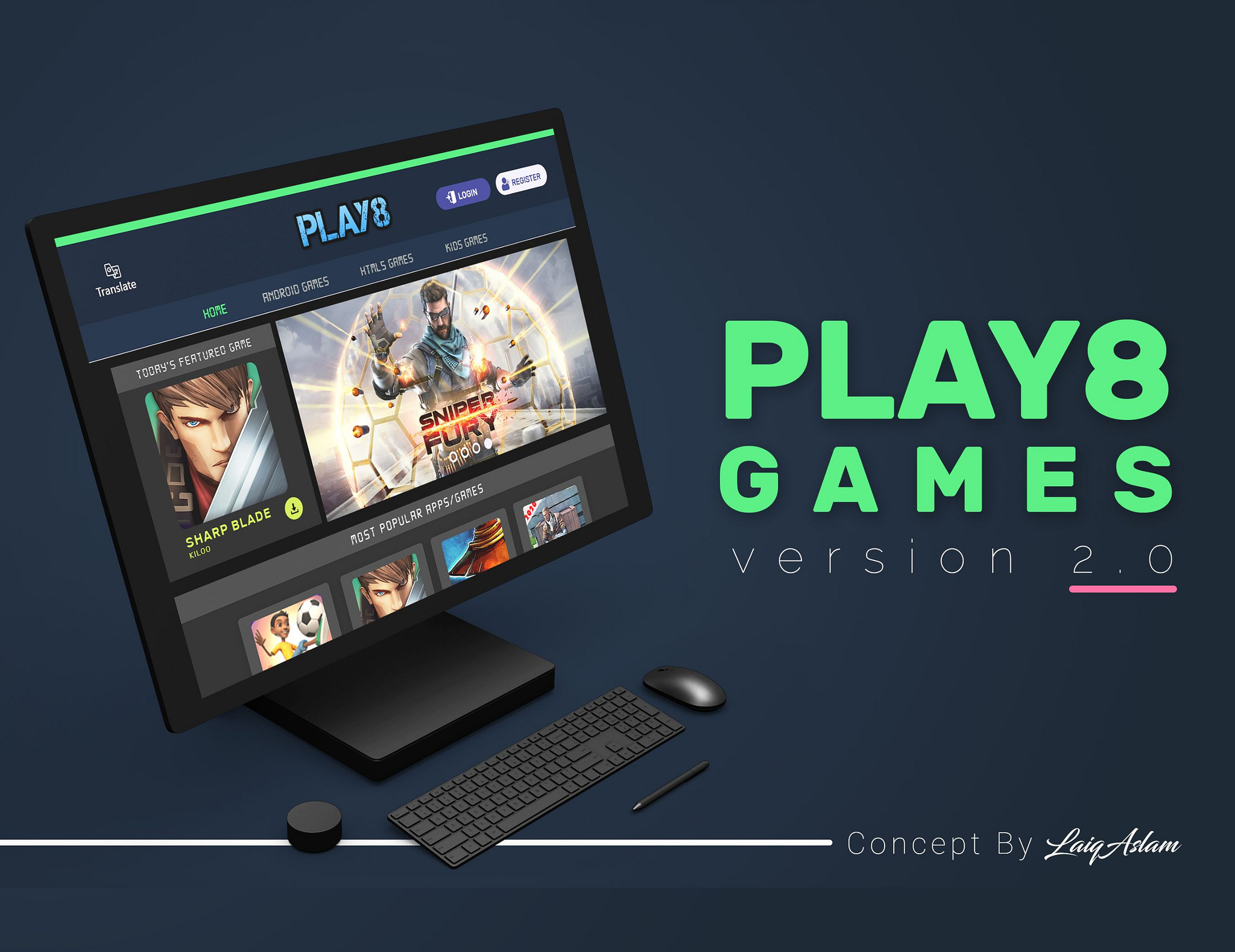 Play8 Games Website Revised UI Design v2.0 by Laiq Aslam on Dribbble