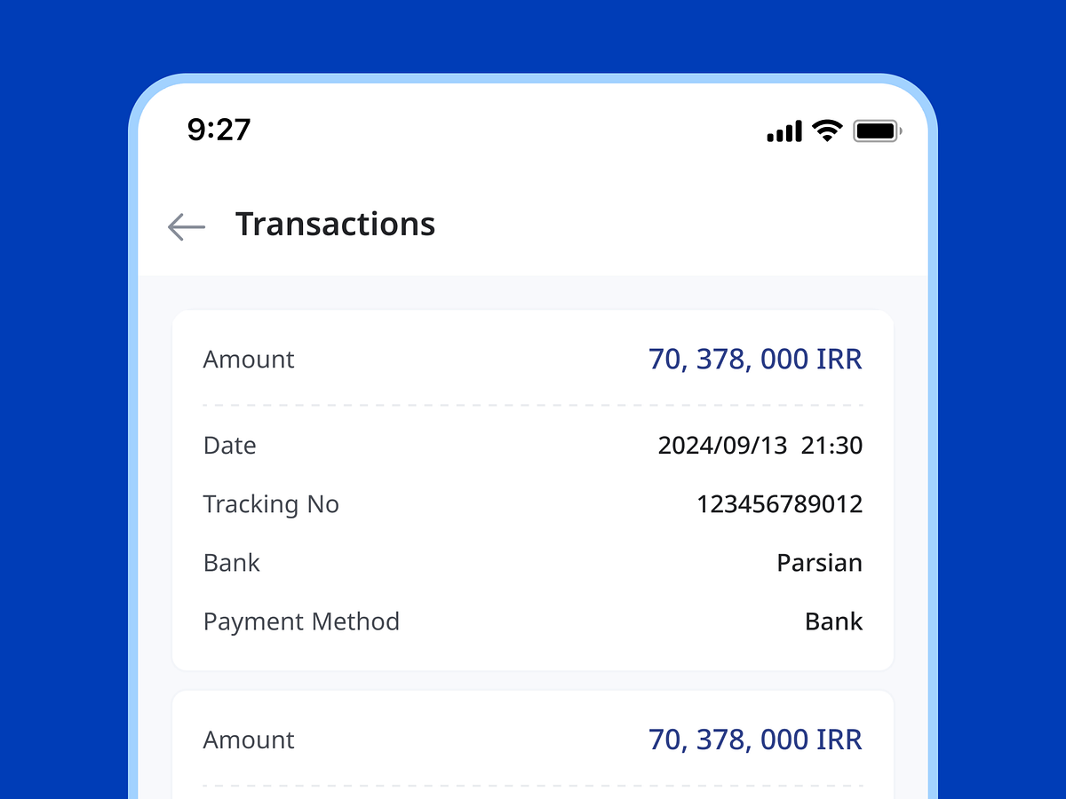 Minimal Mobile Banking Transaction UI by Atefeh Taghavi on Dribbble