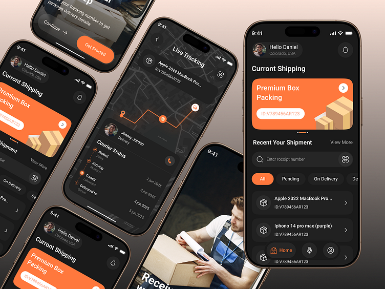 Parcel Delivery Mobile App UI by UIX Maruf Hossen on Dribbble