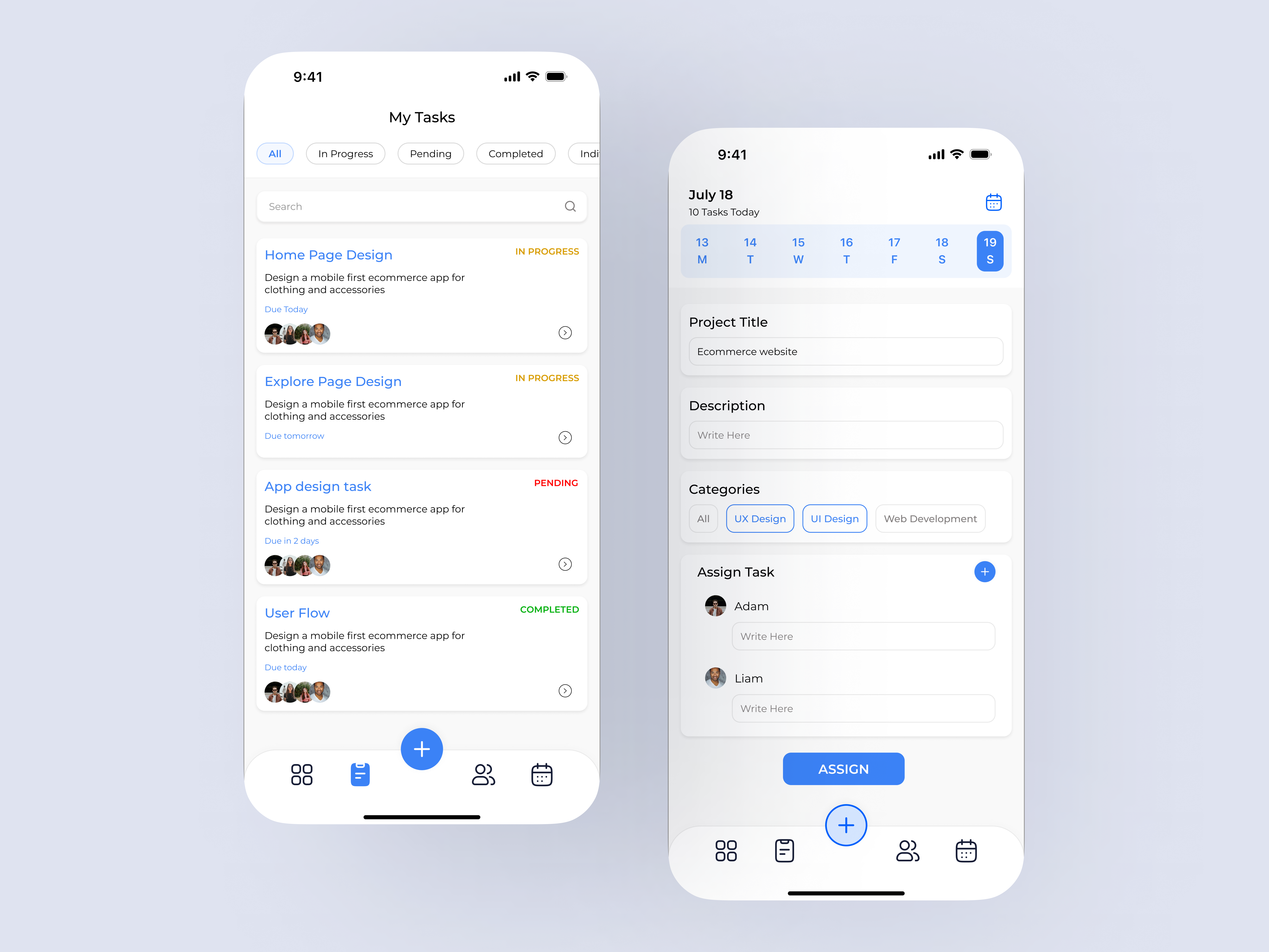 Task Management App by Pixeion Design Studio on Dribbble