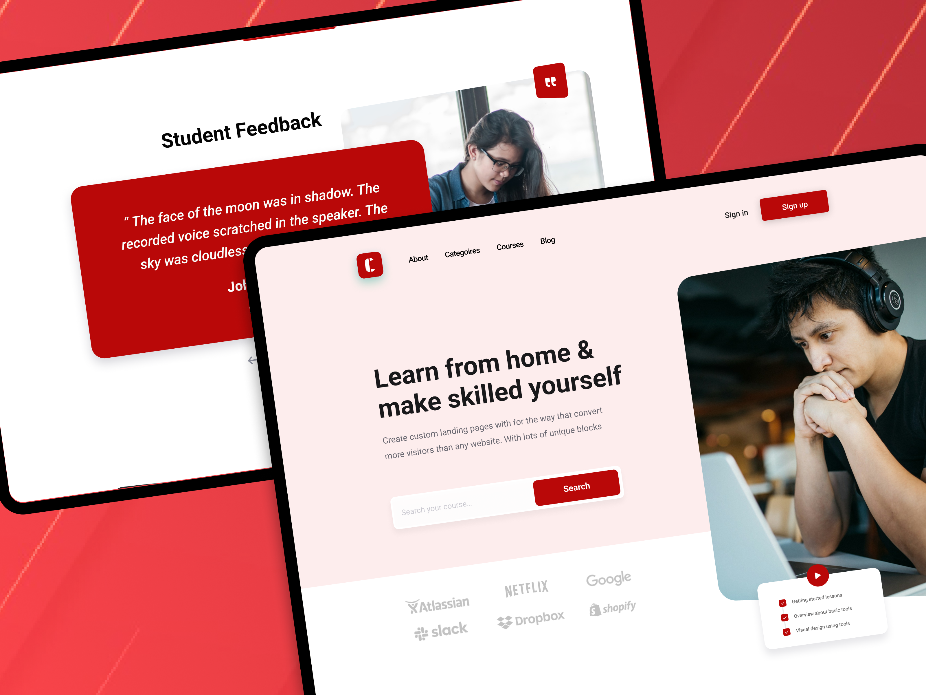 Online Academy Landing Page — Minimal LMS Web Design by Vegas Web-UI/UX ...