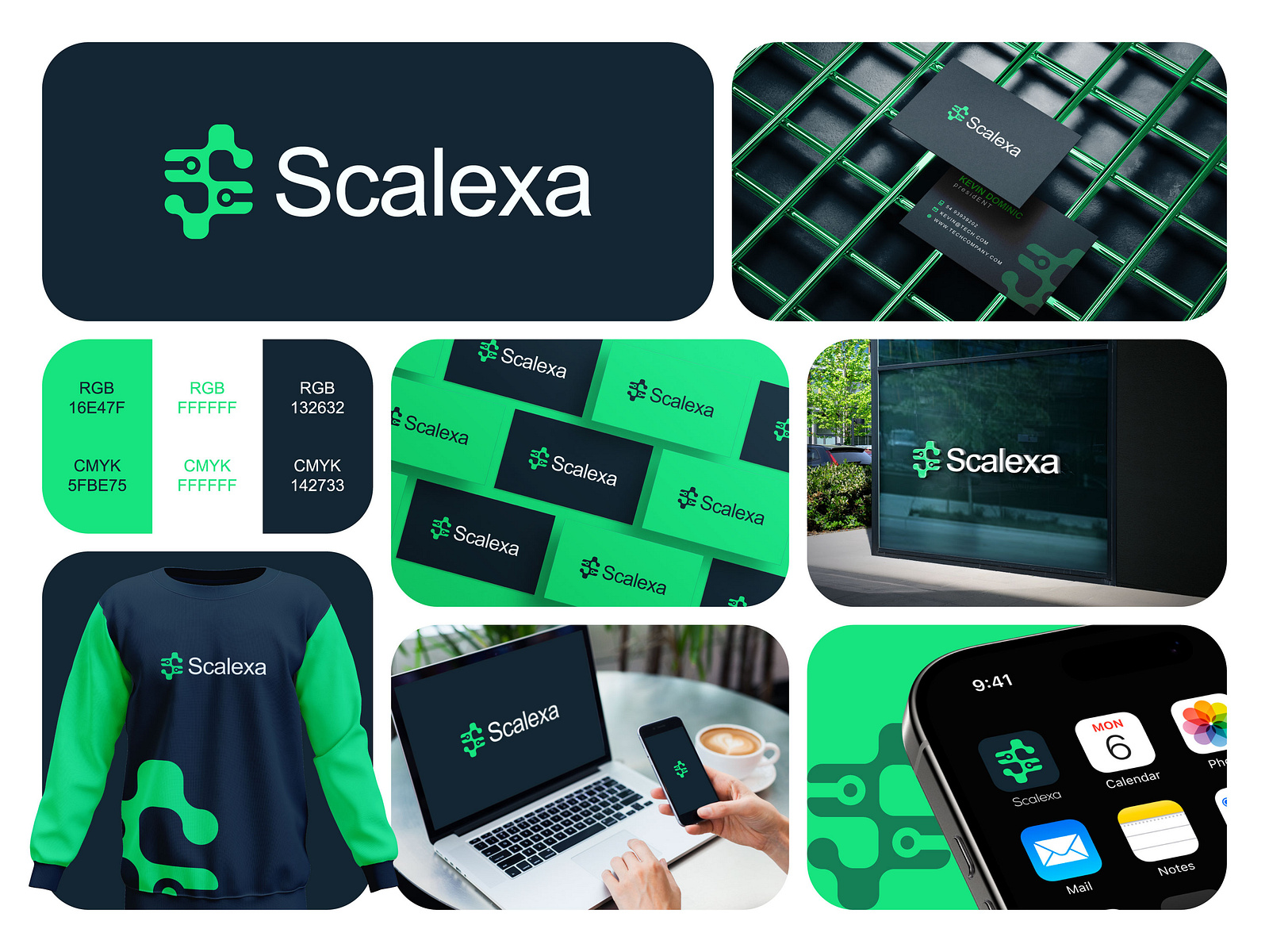 Scalexa Logo Design, Tech logo, AI, technology Branding kit by Sourav ...