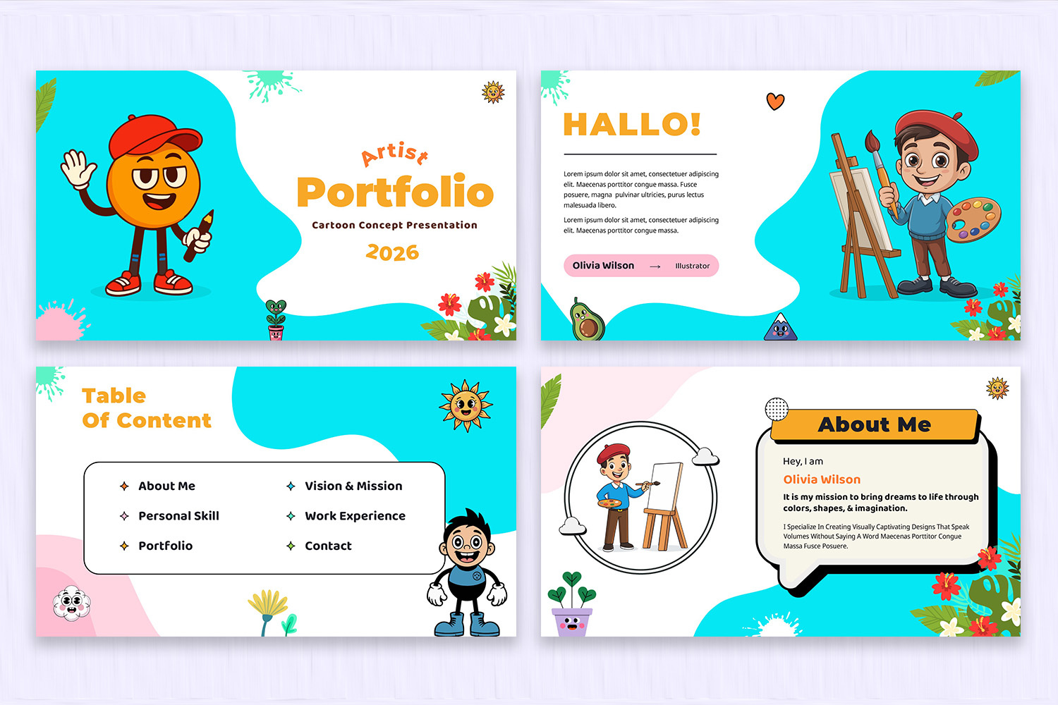 Cartoon Concept Artist Portfolio Presentation by SlideStack on Dribbble