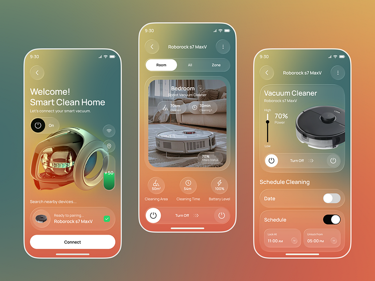 Smart Vacuum Cleaner App by UIX Rouf on Dribbble