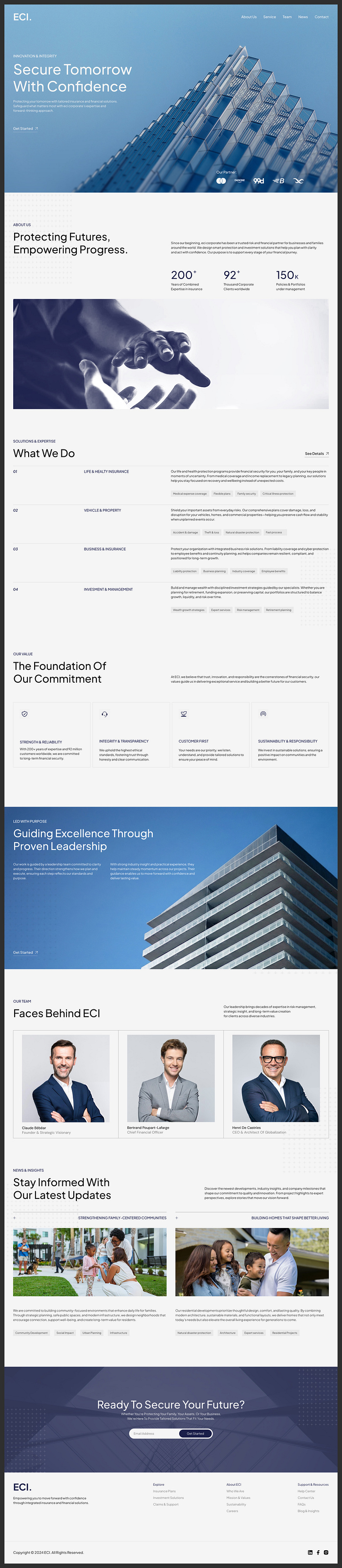 ECI. - Clean Minimalist Insurance Company Corporate Website Page by ...