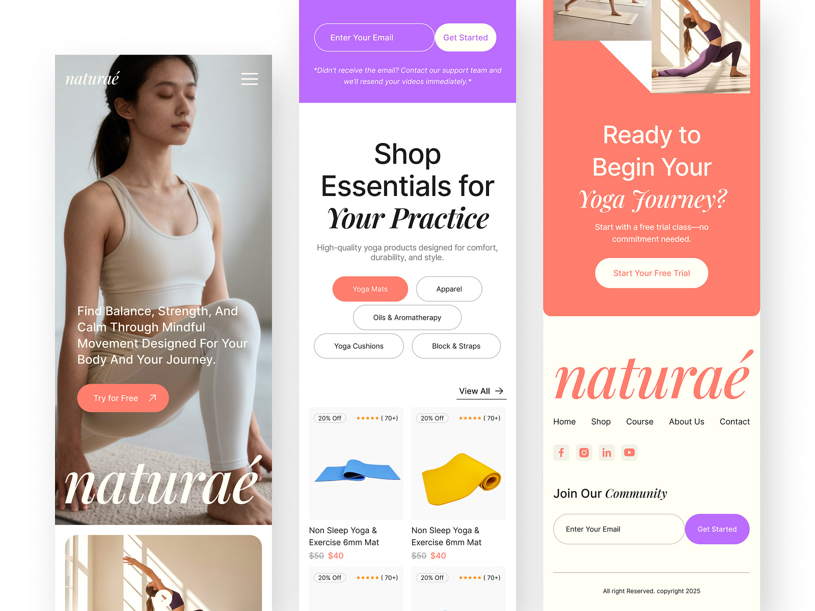 Mobile Responsive Yoga & Wellness UI Design by Al-Amin for Krevix on ...