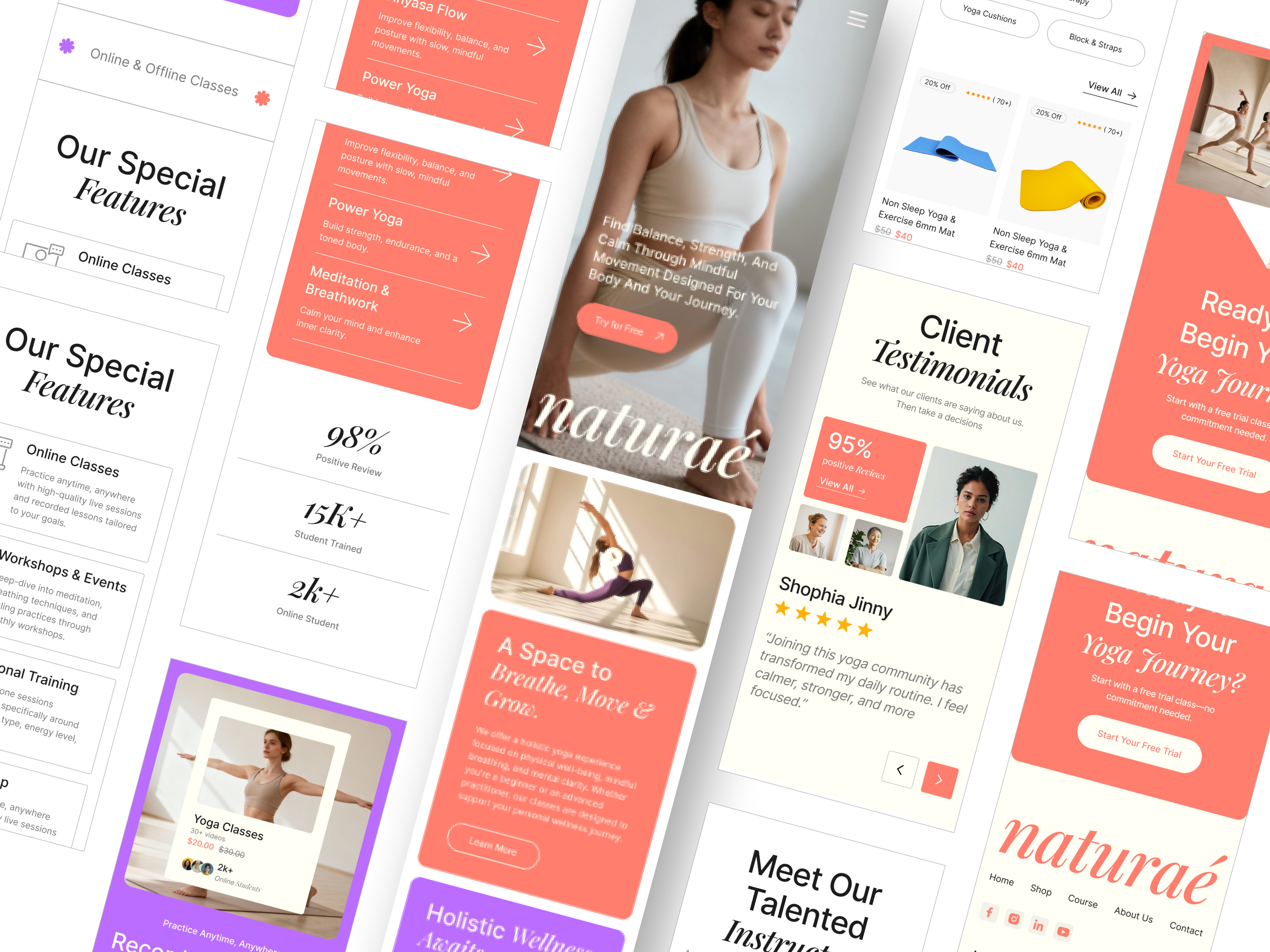 Mobile Responsive Yoga & Wellness UI Design by Al-Amin for Krevix on ...