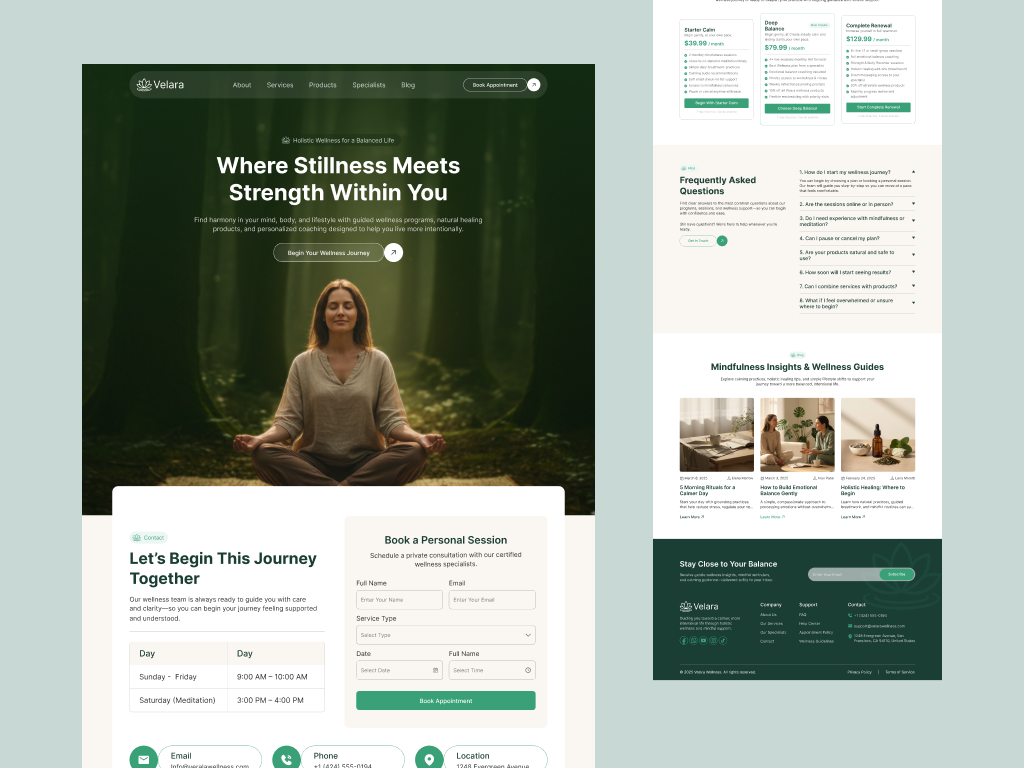 Velara — Modern Wellness & Mindfulness Landing Page Redesign by Abdul ...