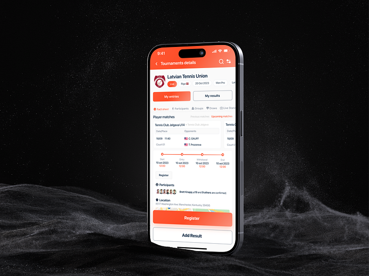 Tournated – Sports Mobile App Design by Wavespace – Mobile App UI/UX ...