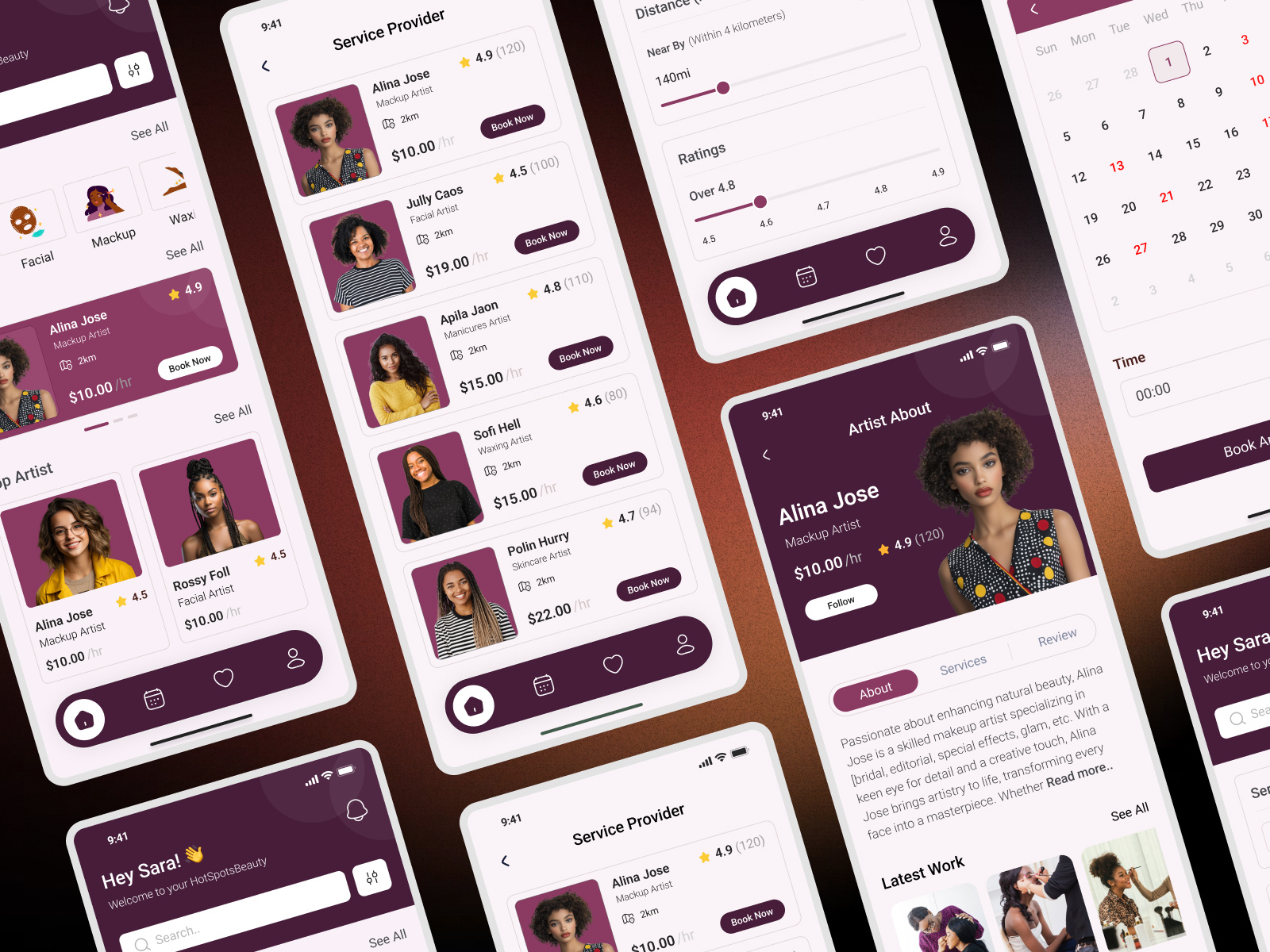 Beauty Salon Booking App – Service & Artist Finder UI by Emon Datta on ...