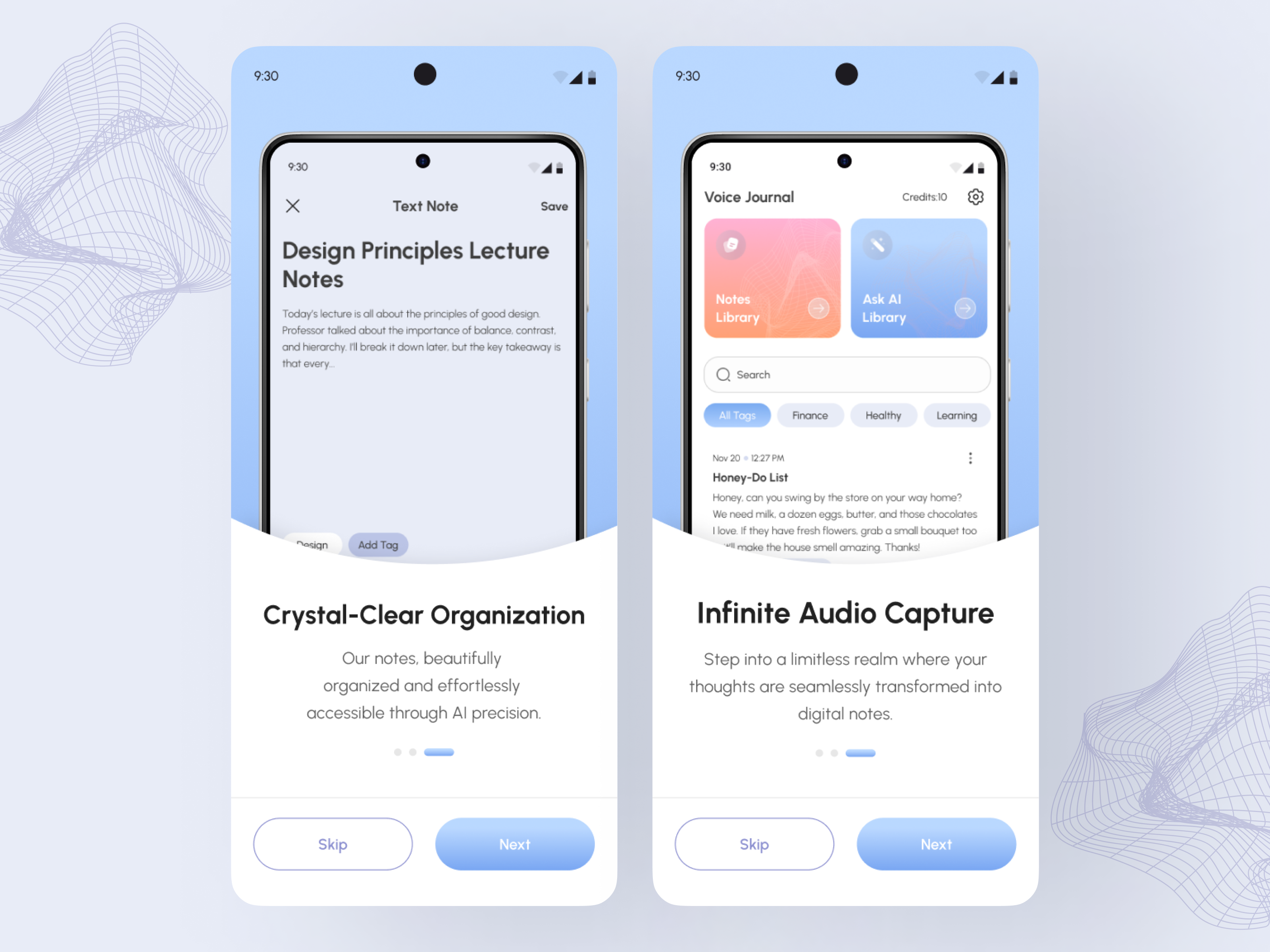 Mobile App Design UI UX Redesign AI Voice Notes Productivity App by ...