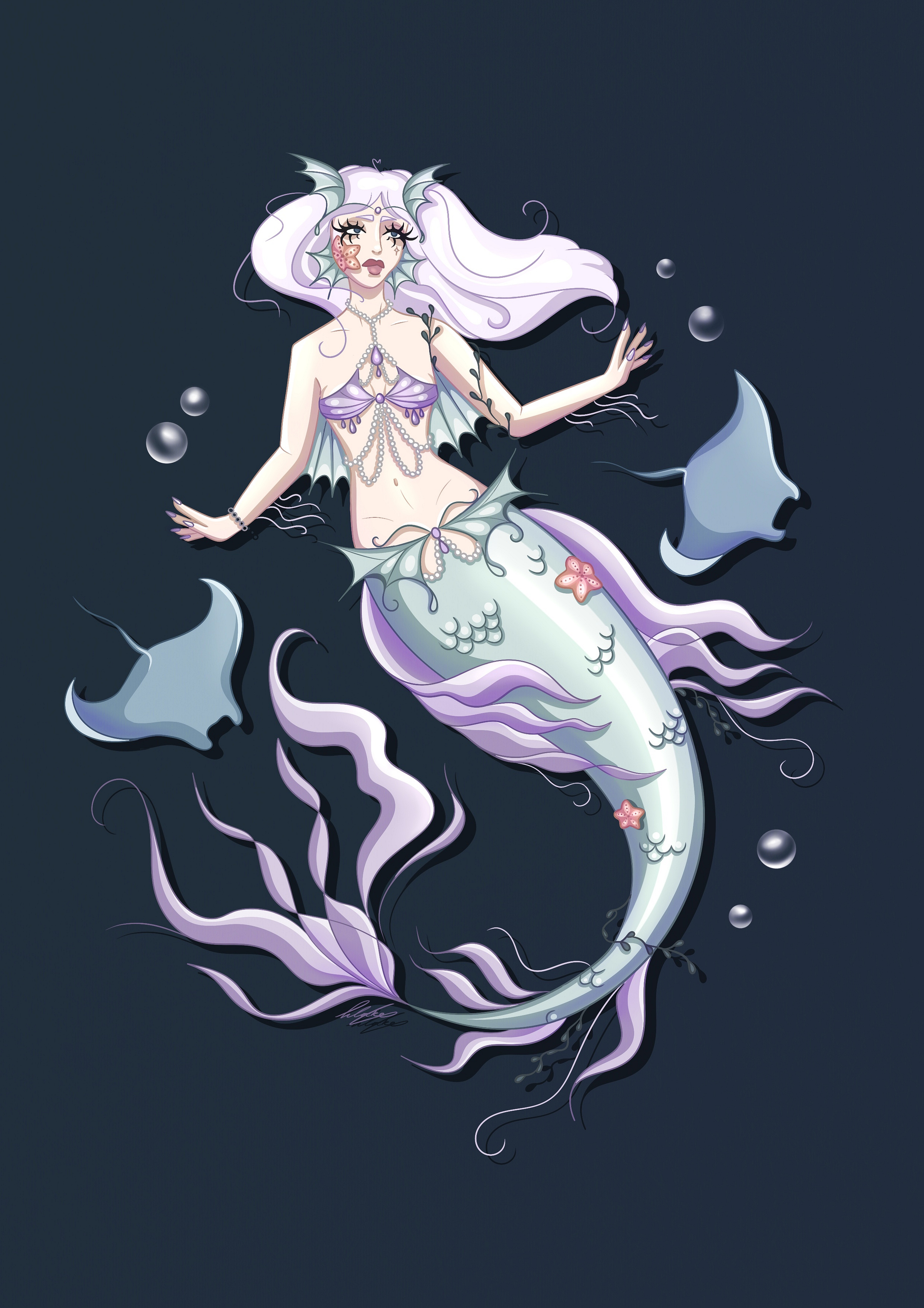 Mermaid illustration by HannahArtistry on Dribbble
