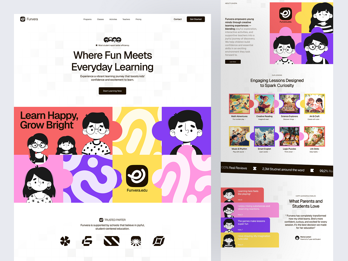 School Learning Education Landing Page by Ahmad Faizien for OnPoint ...