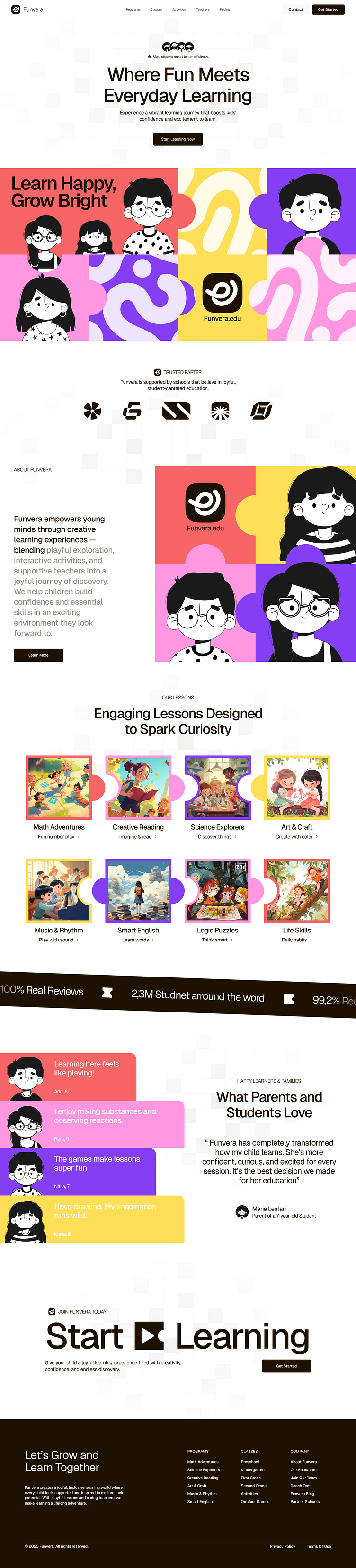 School Learning Education Landing Page by Ahmad Faizien for OnPoint ...