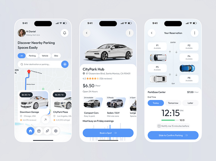 AI Powered Smart Car Parking Assistant App Design by Farhan ahmed Jibon on Dribbble