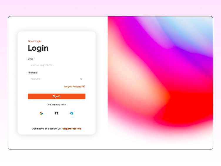 Modern Abstract Login Page UI Design by Bala Sagar on Dribbble