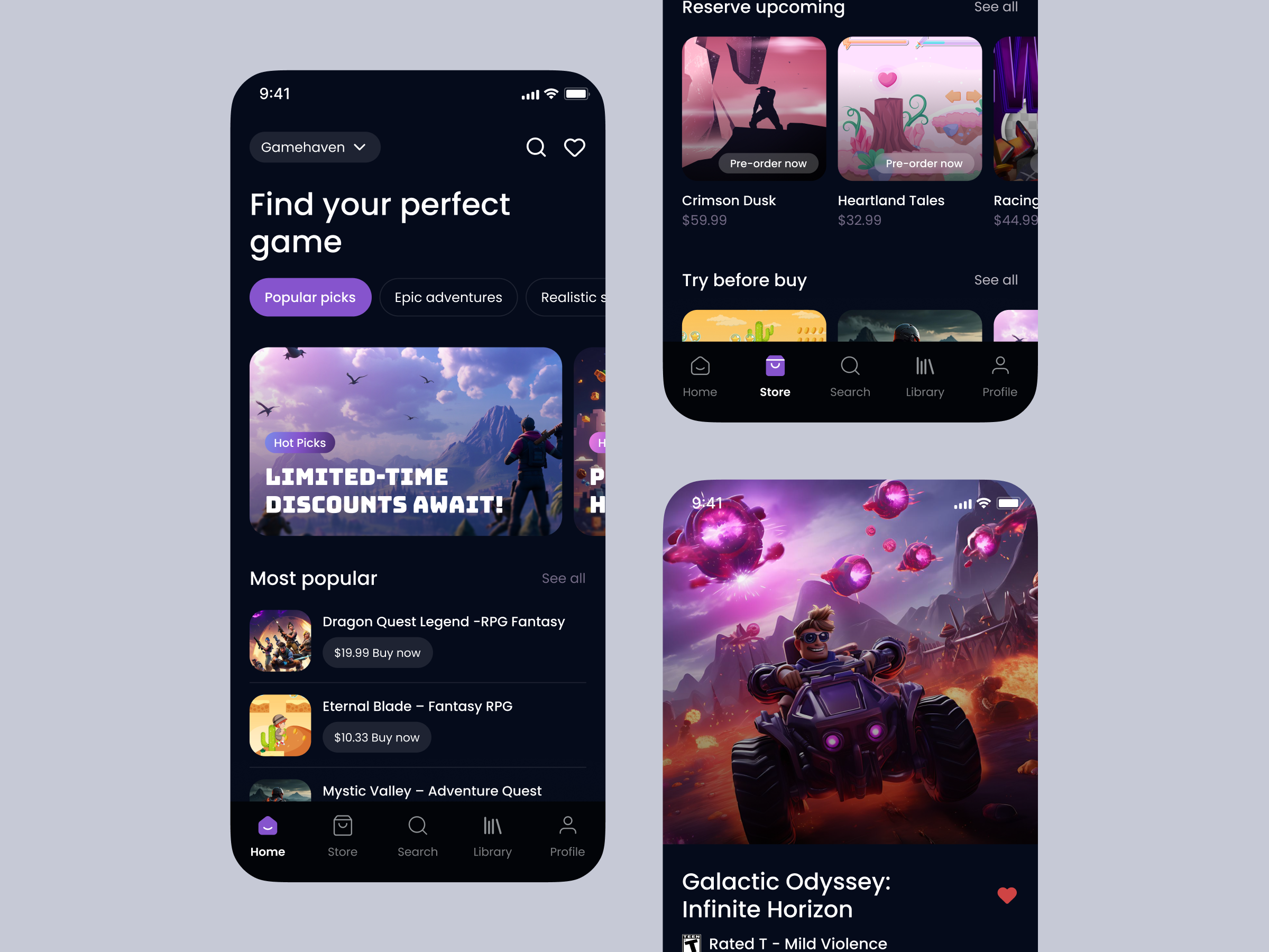 GameHaven – Game Store App UI by Budiarti R. on Dribbble