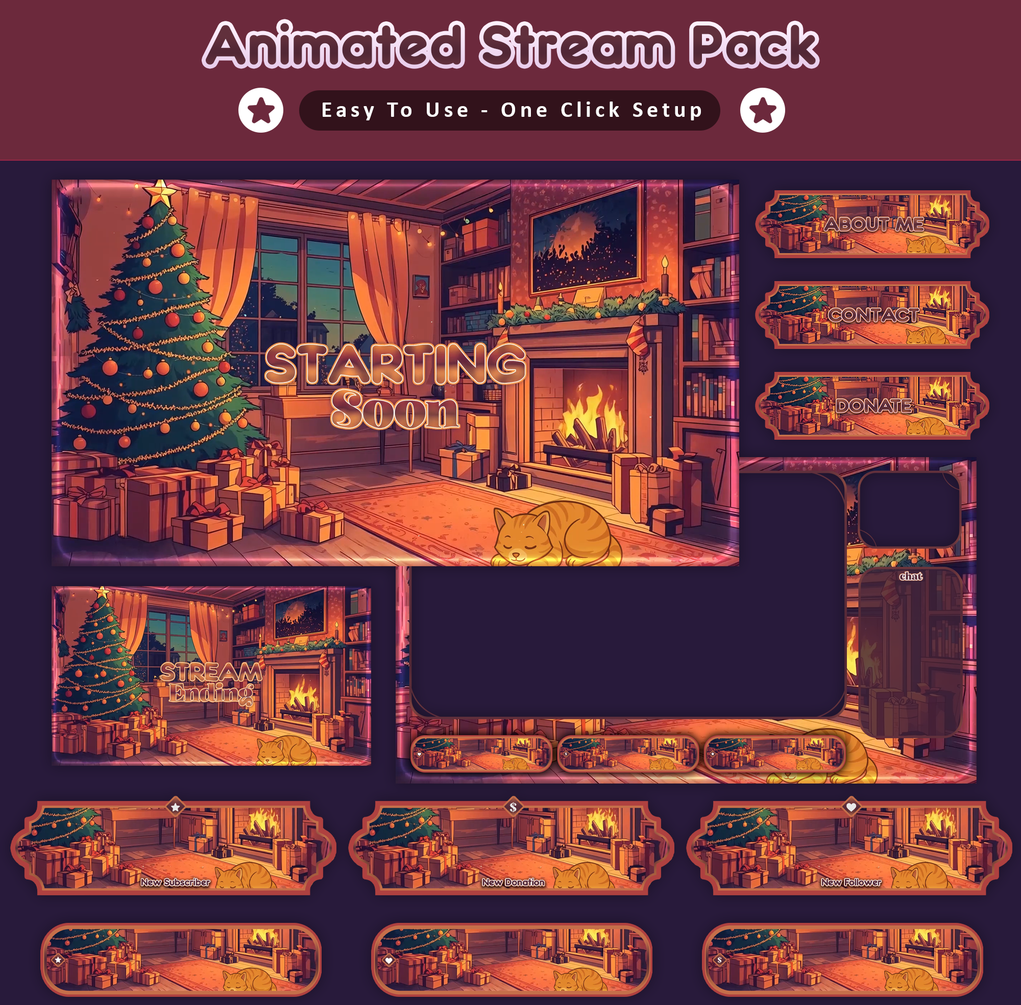 Christmas Tree Stream Overlay I Twitch Overlay by VectorKingStudio on ...
