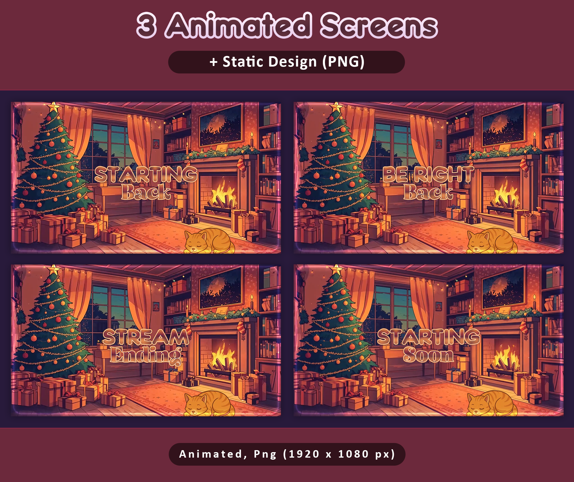 Christmas Tree Animated Stream Package Twitch Overlay,YouTube... by ...