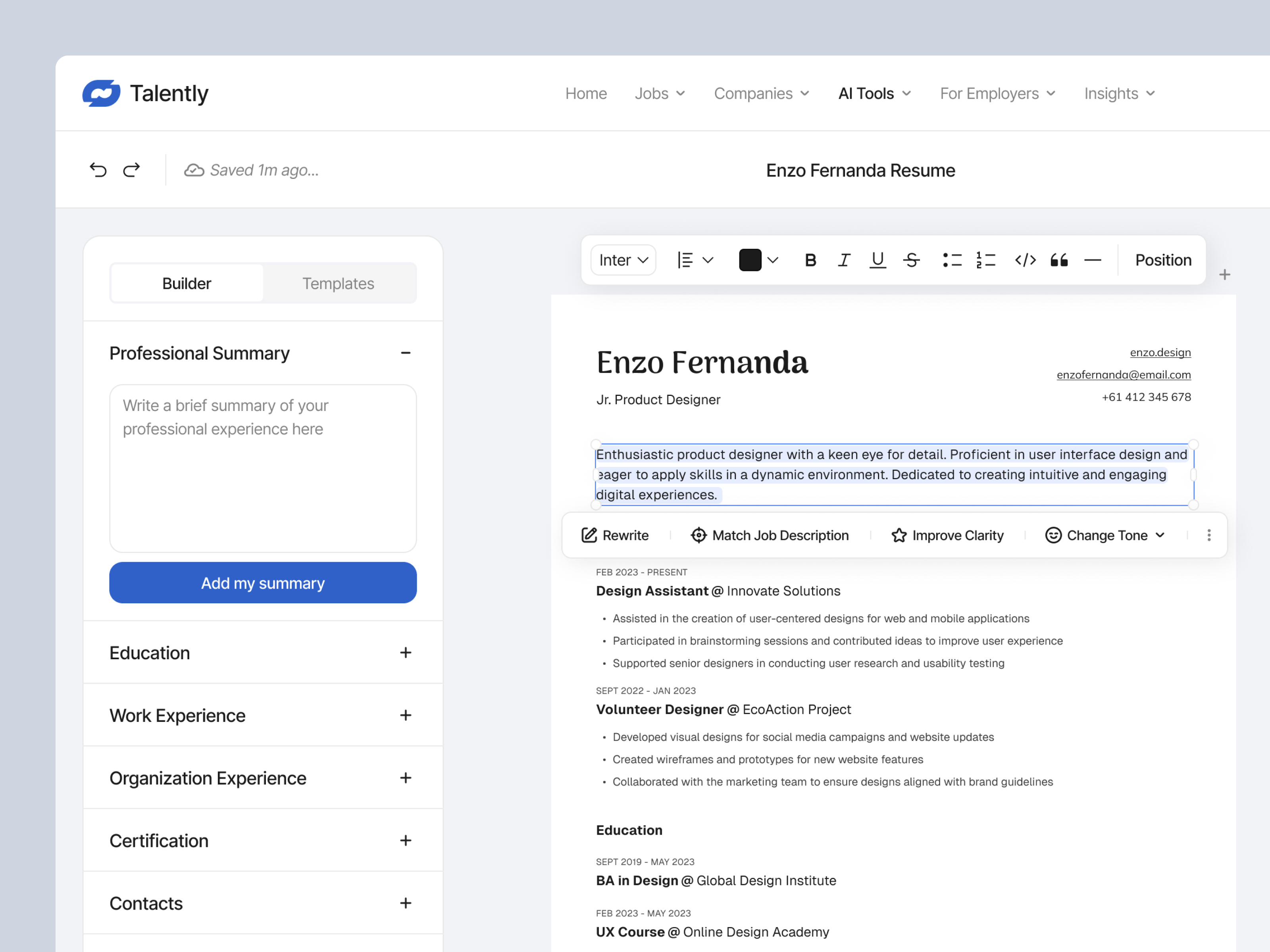 AI Resume Builder Dashboard by Pickolab Studio on Dribbble