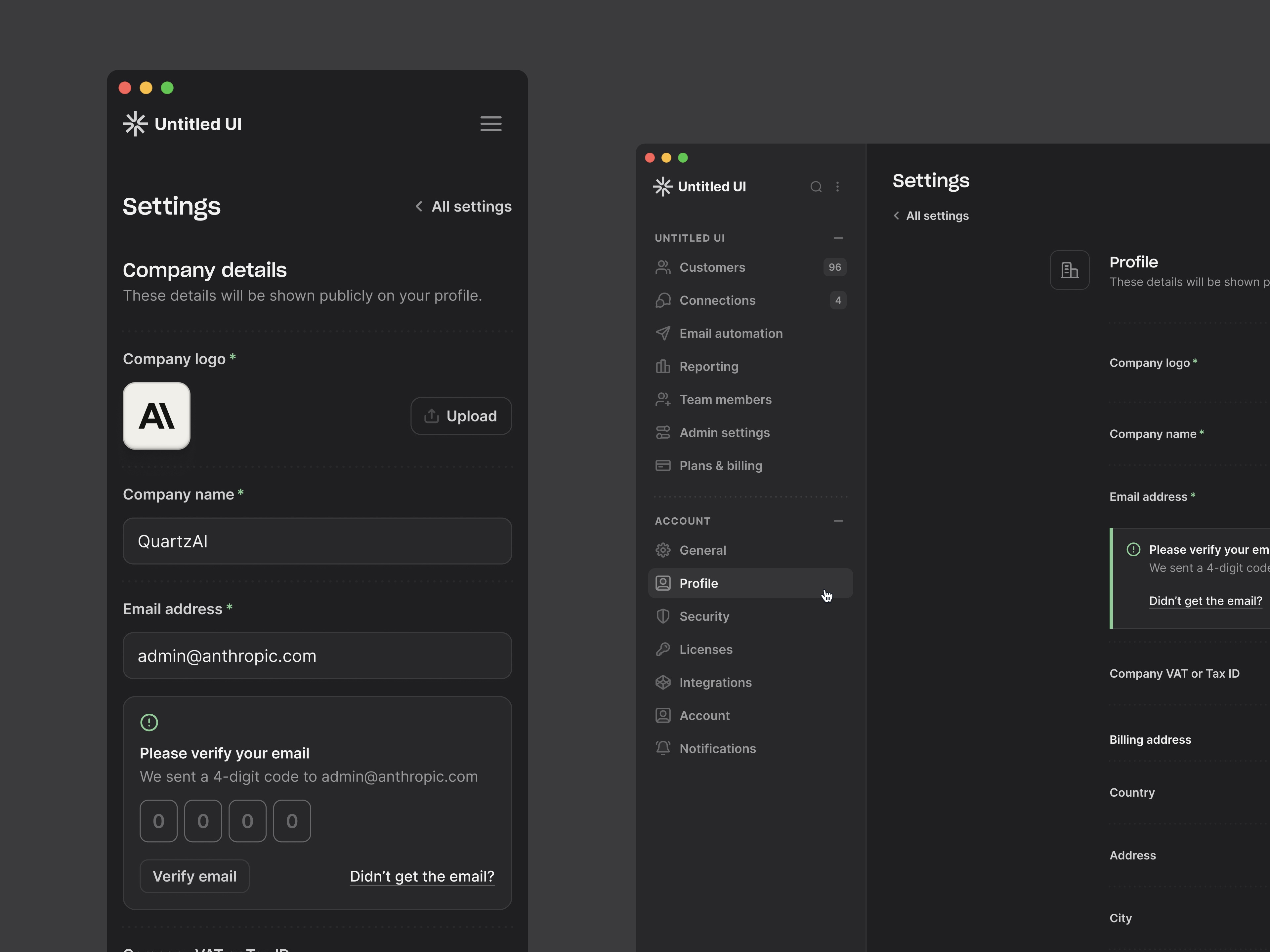 Profile settings — Untitled UI by Jordan Hughes® on Dribbble
