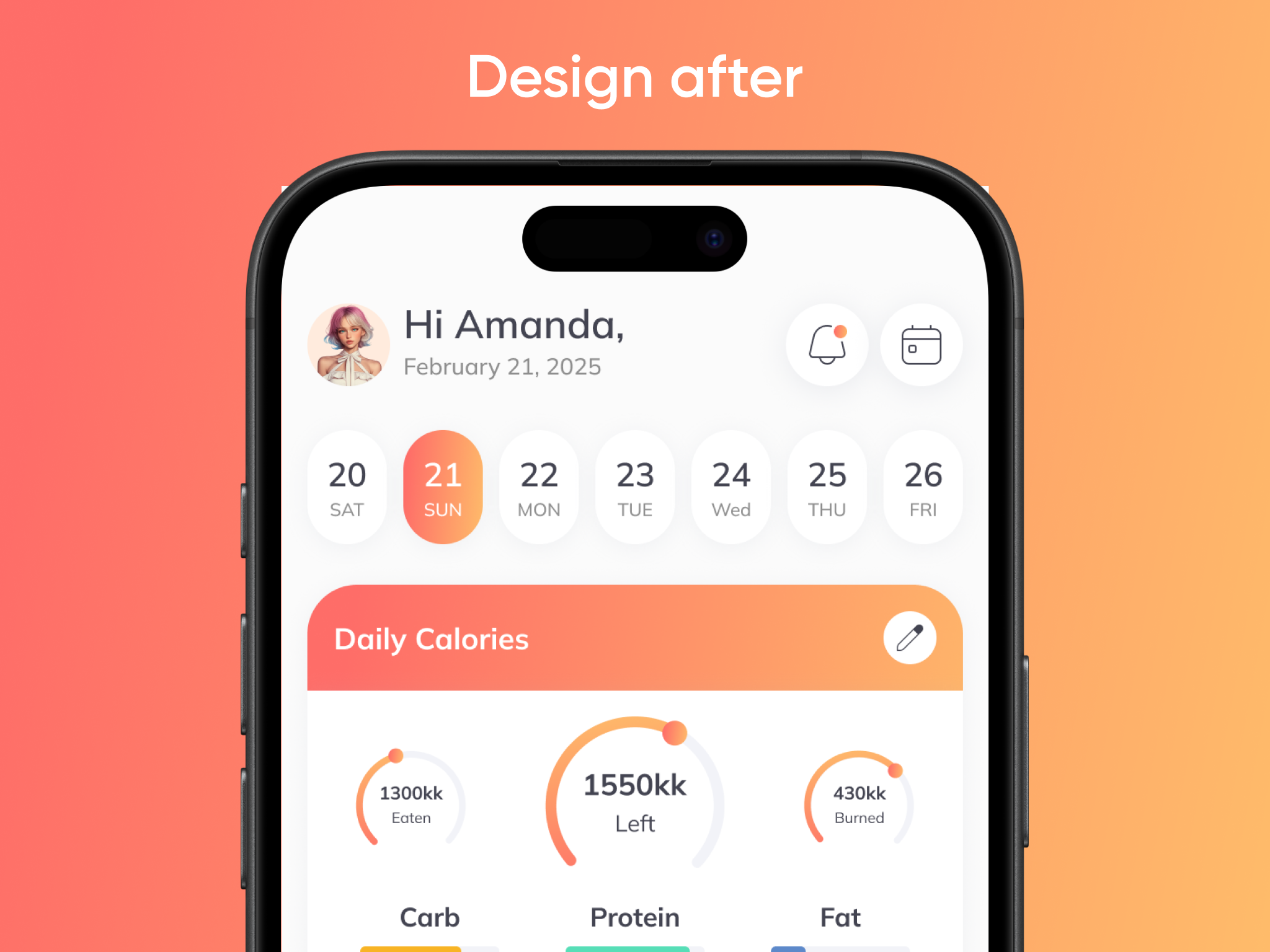 Calorie Counting Mobile iOS App Design by Purrweb UI/UX Agency on Dribbble
