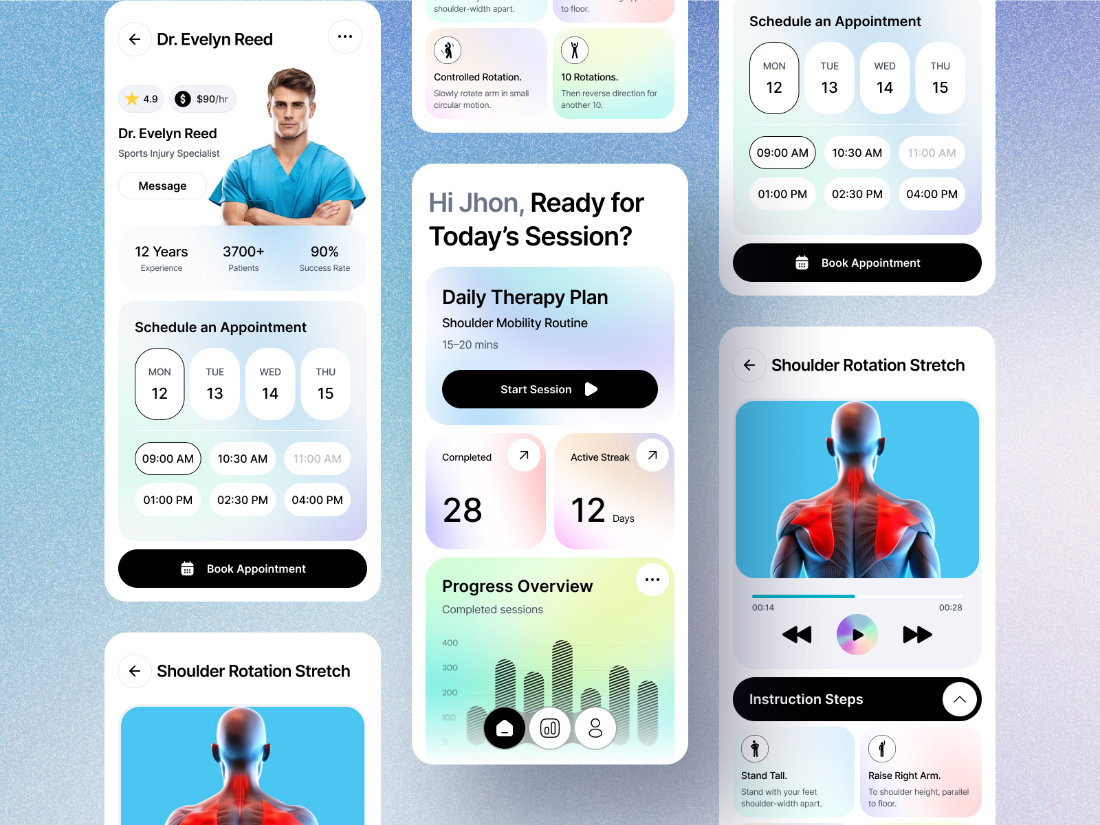 Physical Therapy & Wellness App by Sahin Mia for Pixelean - Ui/Ux ...