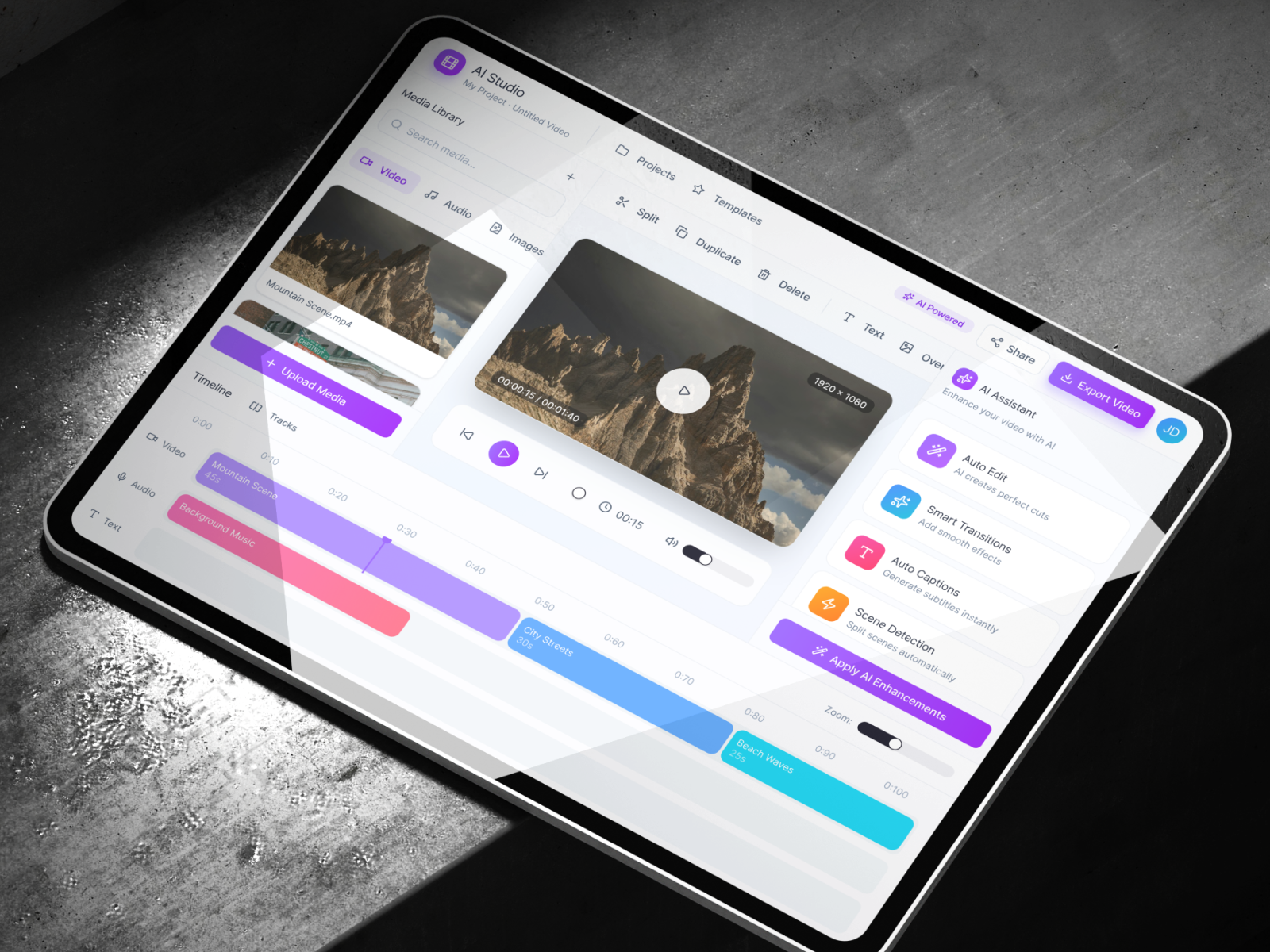 Video Editing UI Media Library, Timeline & Motion Tools by Swan Design ...