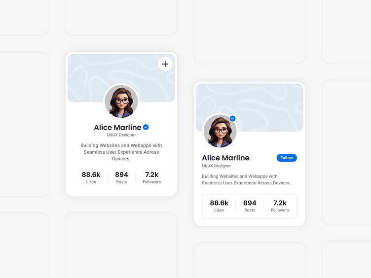 Profile Card UI by Insha Mumtaz on Dribbble