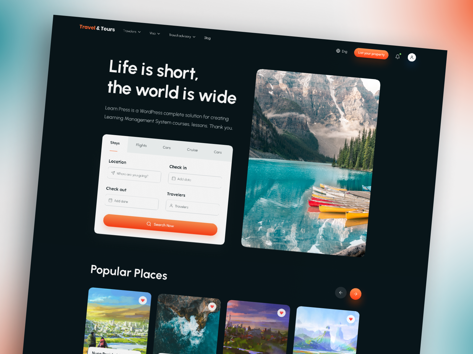 Travel & Tour Website Design by Design Kuthir on Dribbble Travel & Tour Website Design by Design Kuthir on Dribbble