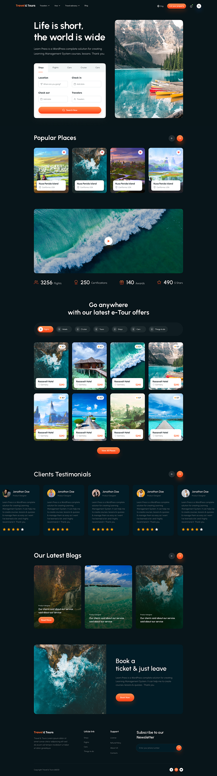 Travel & Tour Website Design by Design Kuthir on Dribbble Travel & Tour Website Design by Design Kuthir on Dribbble