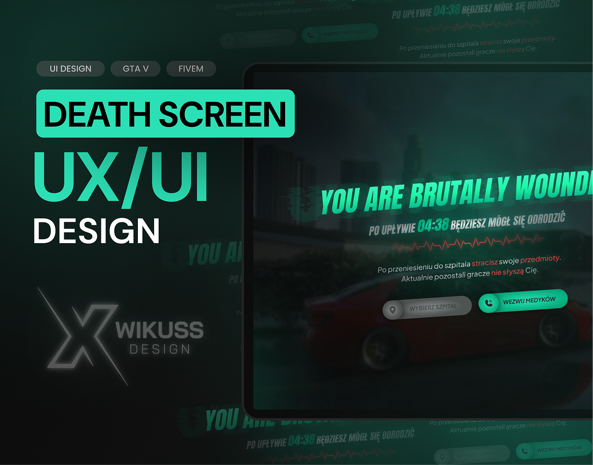 Game UI/Fivem/GTA V Death Screen (BW screen) by xWikuss on Dribbble