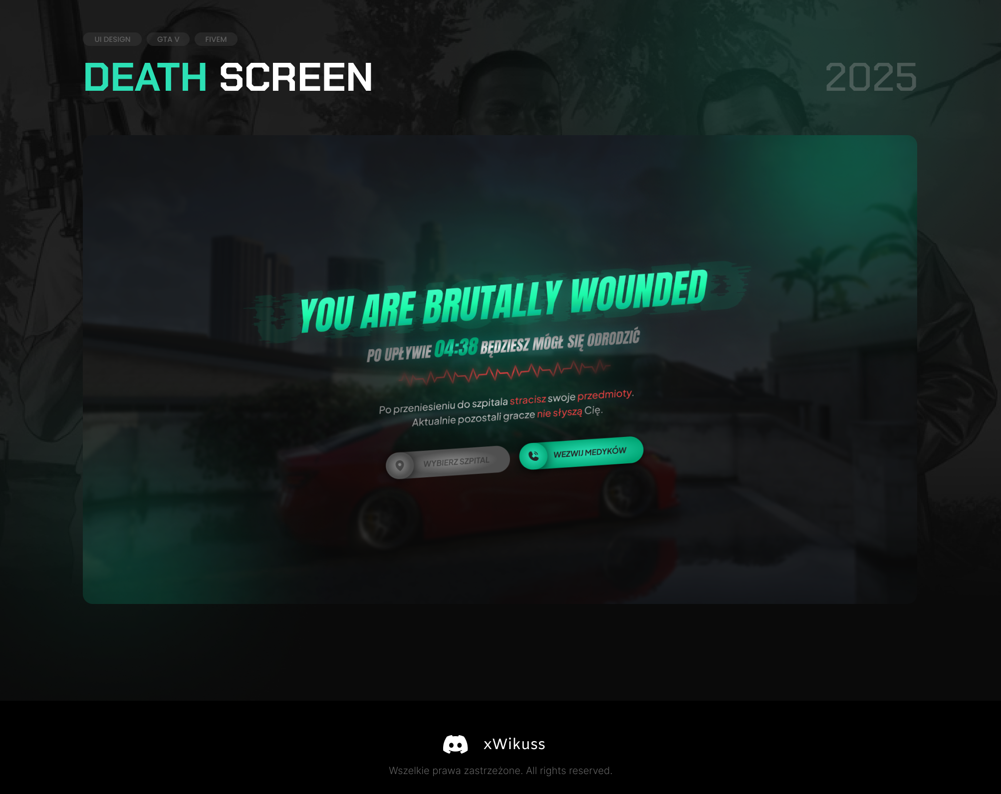 Game UI/Fivem/GTA V Death Screen (BW screen) by xWikuss on Dribbble