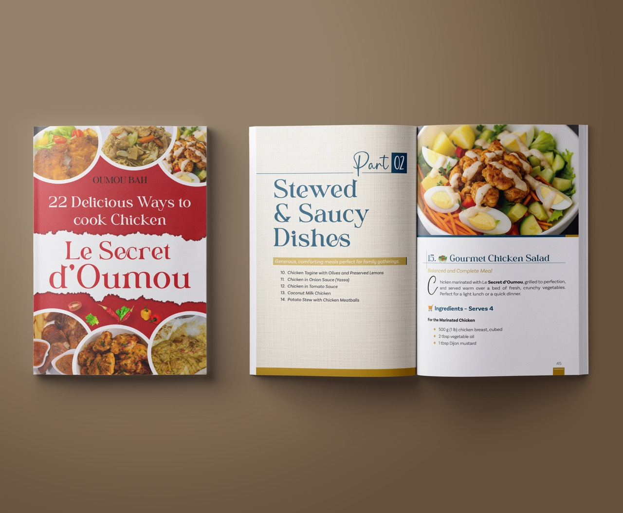 Recipe Book Interior Design – Elegant Chicken Cookbook Layout by Mehrab ...